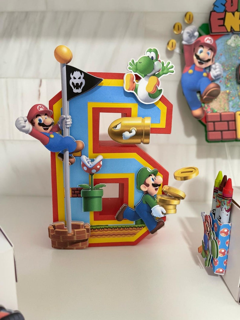 Mario Bross 3D Letters and Numbers Personalized - Mario Bross Party ...