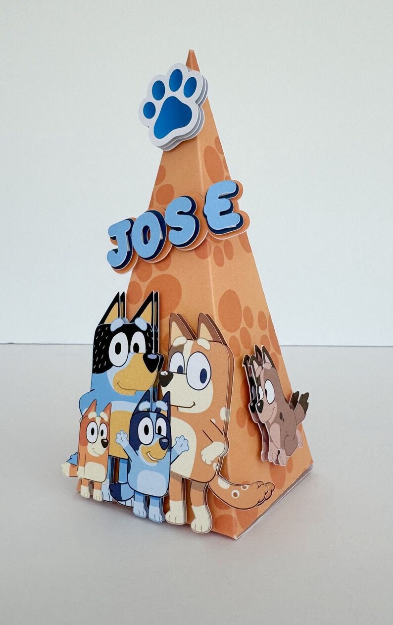 Bluey Pyramid Box - Bluey Pyramid Box Party Favor - Bluey Pyramid Box ...