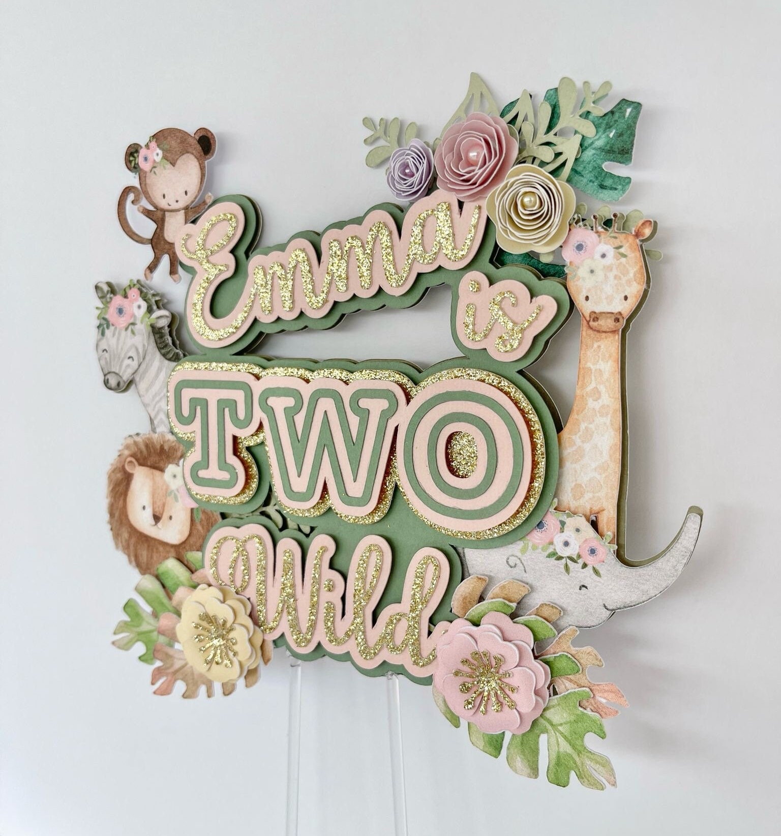 Two Wild Cake Topper-wild Party Deco – Wild Personalized - Etsy