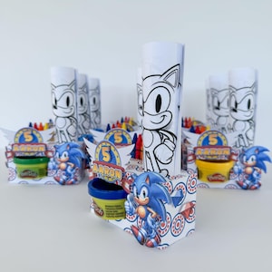 Sonic Coloring Box - Play-doh - Sonic Crayon Party Favor - Sonic Party ...