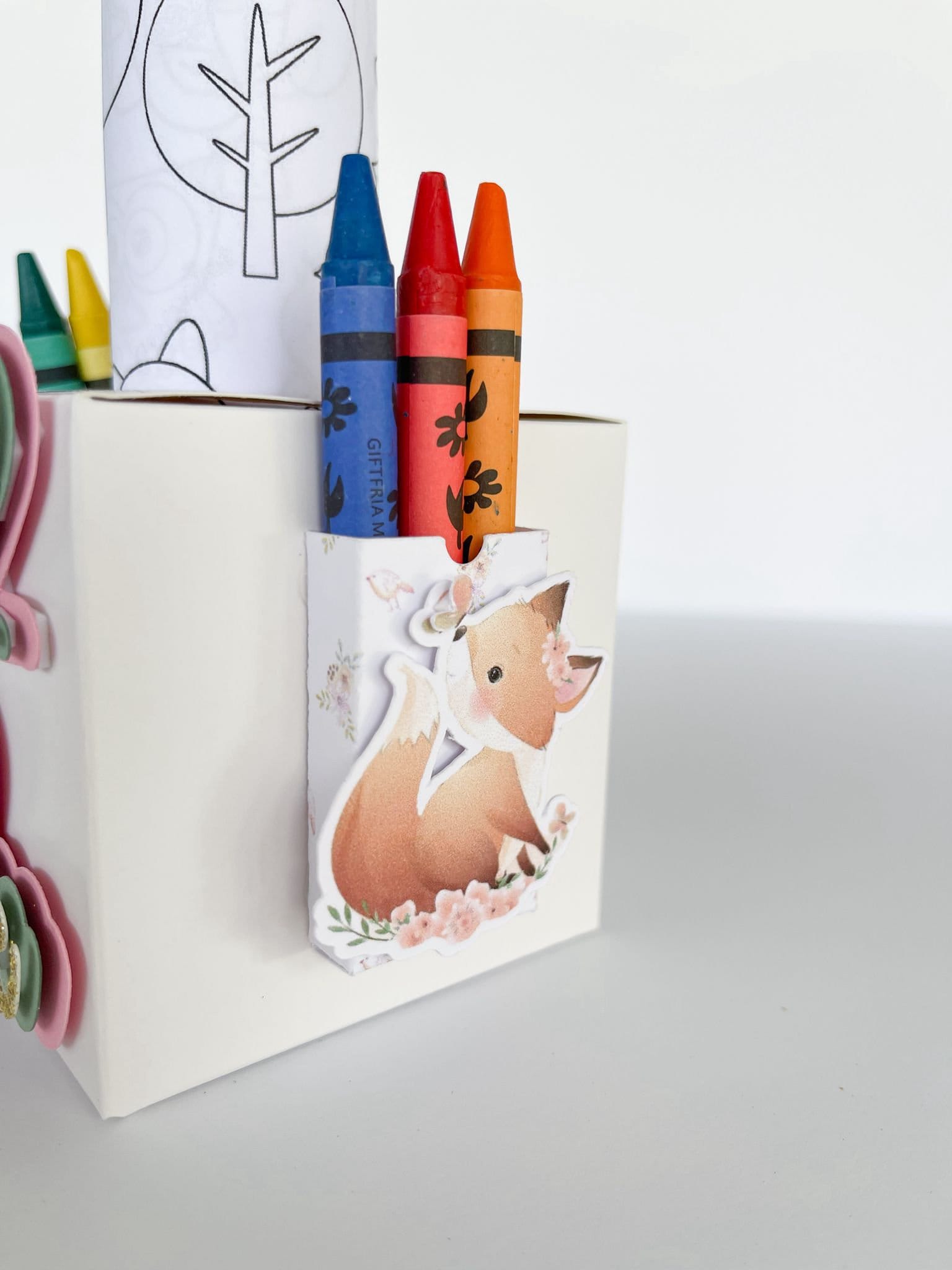 Woodland 3D Coloring Box - Woodland Crayons Coloring Page - Woodland ...