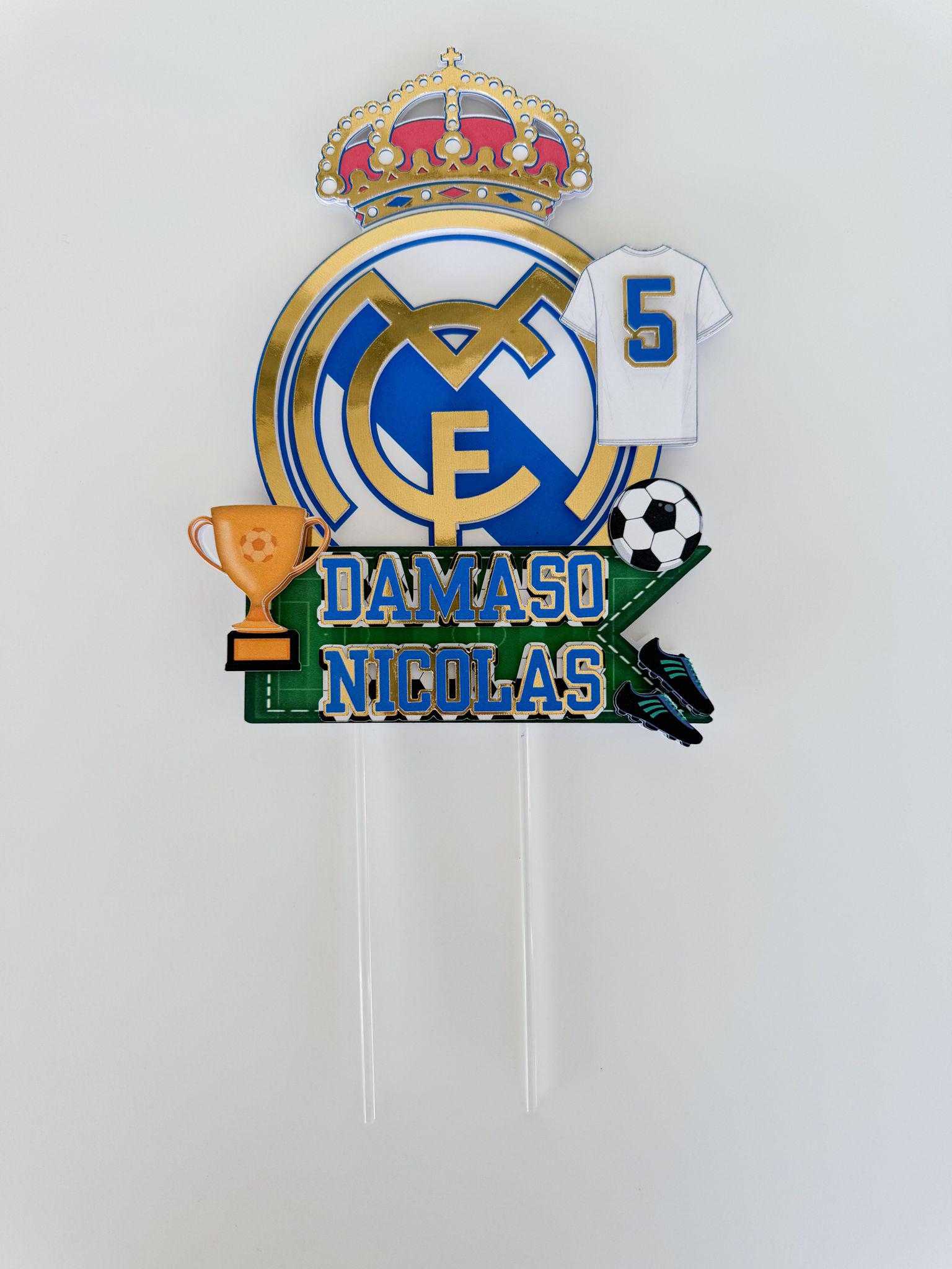 Cake Topper 3D Real Madrid / Cake Topper Football - Etsy