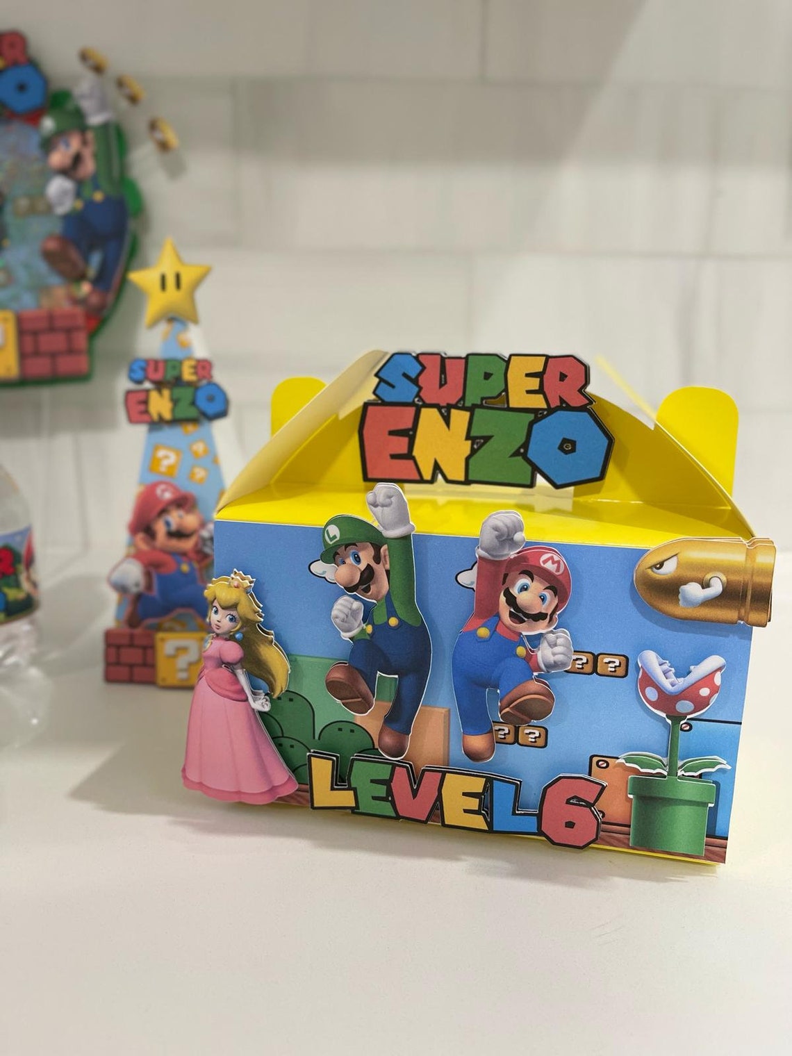 Mario Bross 3D Gable Box-mario Bross Party Decor - Mario Bross ...