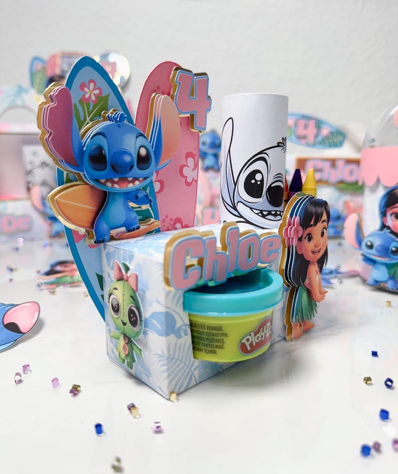 Lilo and Stitch Coloring Box - Stitch Play-doh - Stitch Crayon Party ...
