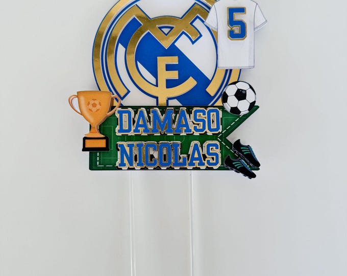 Cake Topper 3D Real Madrid / Cake Topper Football - Etsy