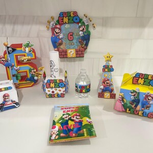 Mario Bross 3D Letters and Numbers Personalized - Mario Bross Party ...