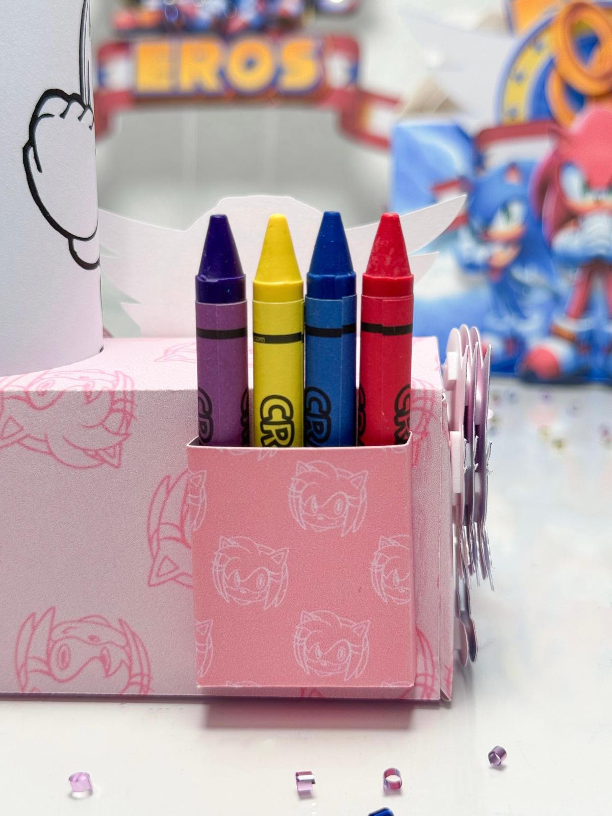 Amy Rose Coloring Box - Play-doh - Amy Rose Crayon Party Favor - Amy ...