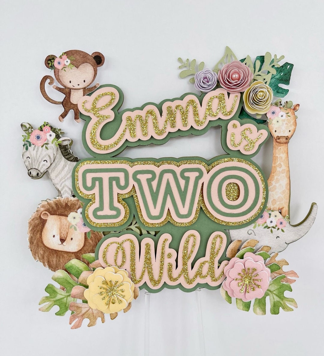 Two Wild Cake Topper-wild Party Deco – Wild Personalized - Etsy