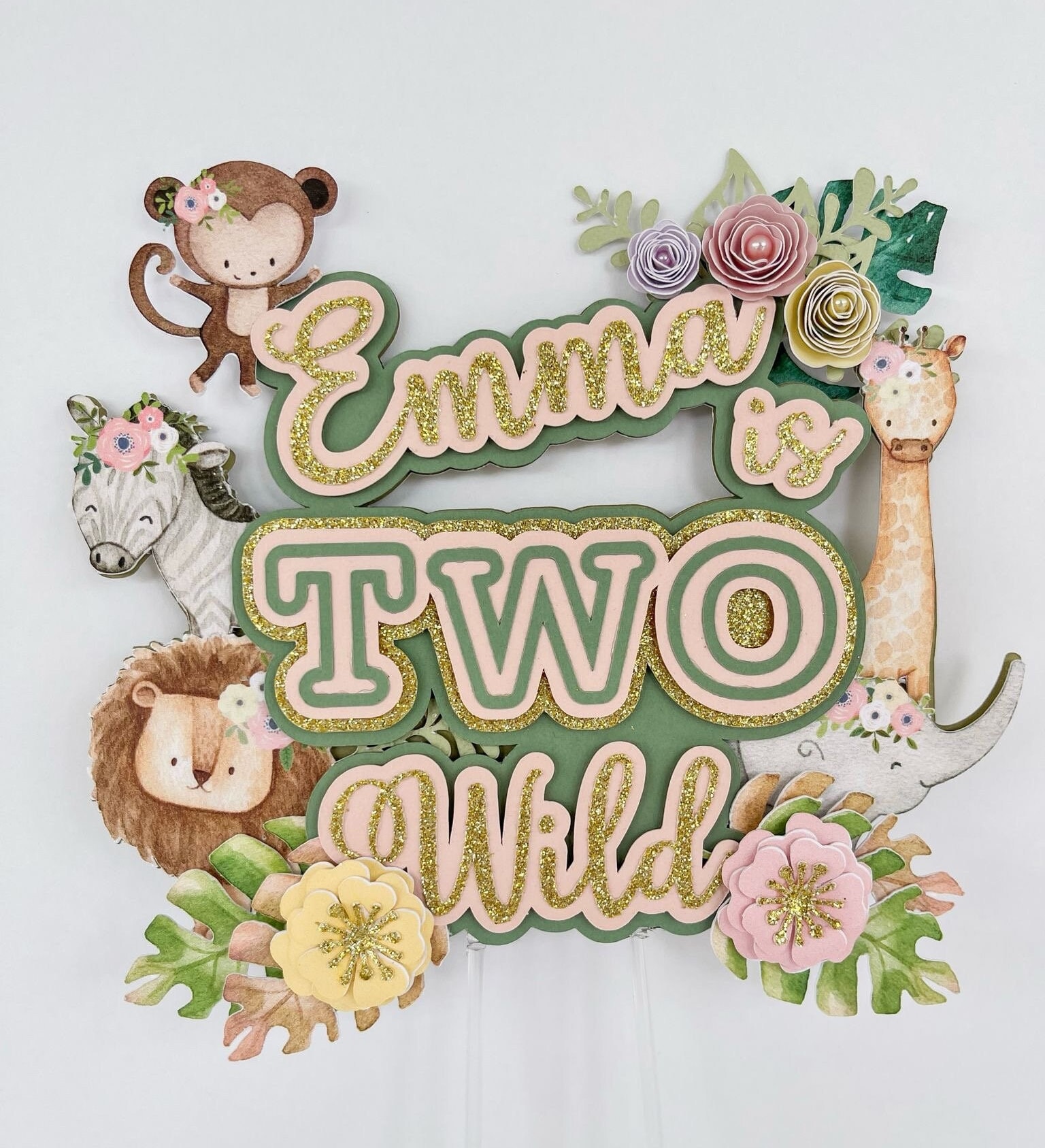 Two Wild Cake Topper-wild Party Deco – Wild Personalized - Etsy