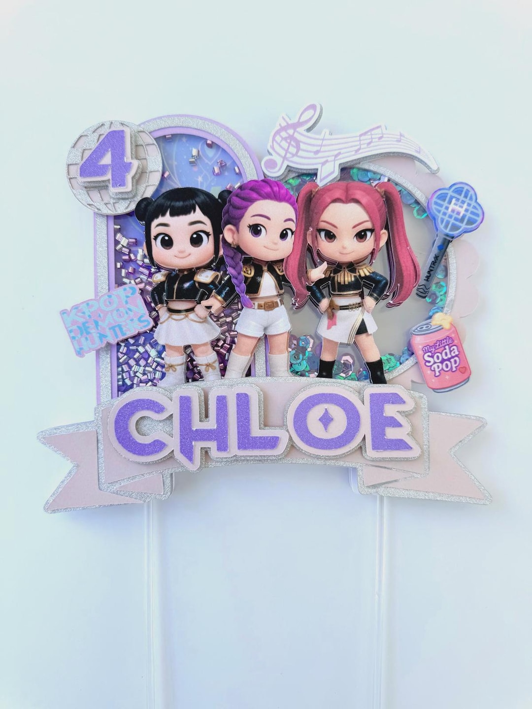 K-pop Demon Hunters Cake Topper 3D Shaker - Rumi-mira-zoey ...