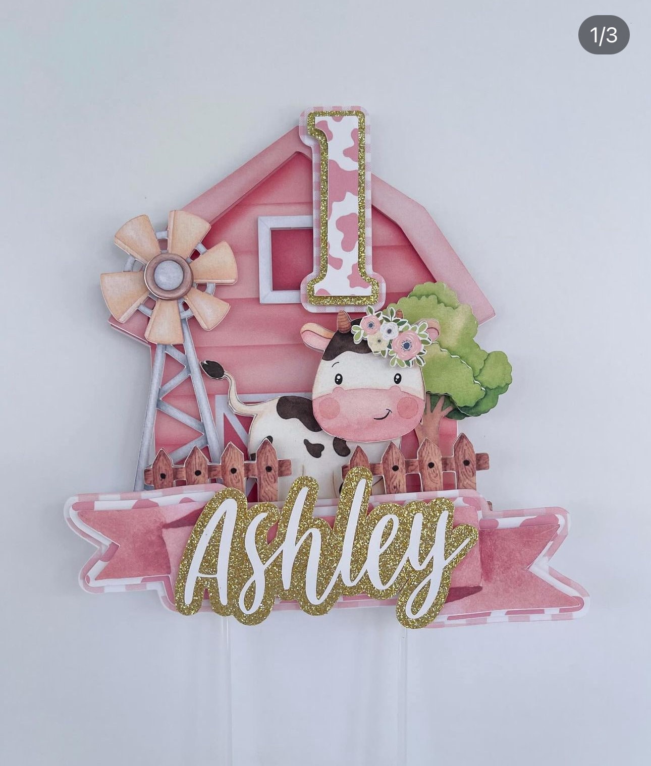 Cow Barn Farm Cake Topper 3D - Vaca Lola Cake Topper Vaca Lola ...