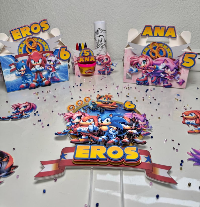 Sonic Coloring Box - Play-doh - Sonic Crayon Party Favor - Sonic Party ...