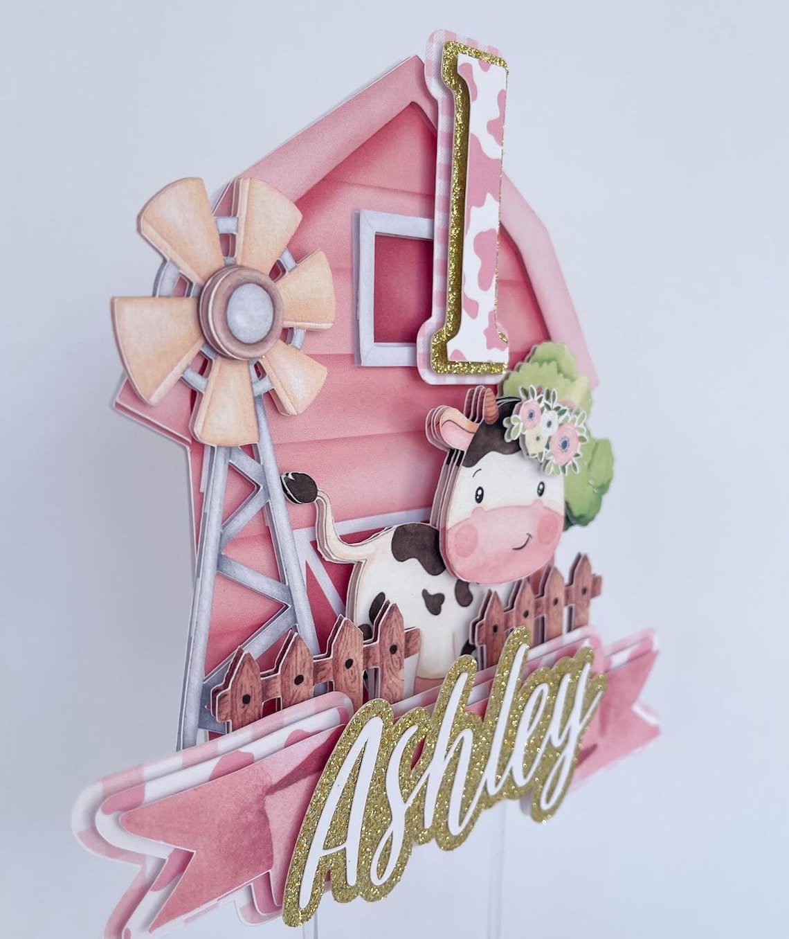 Cow Barn Farm Cake Topper 3D - Vaca Lola Cake Topper Vaca Lola ...