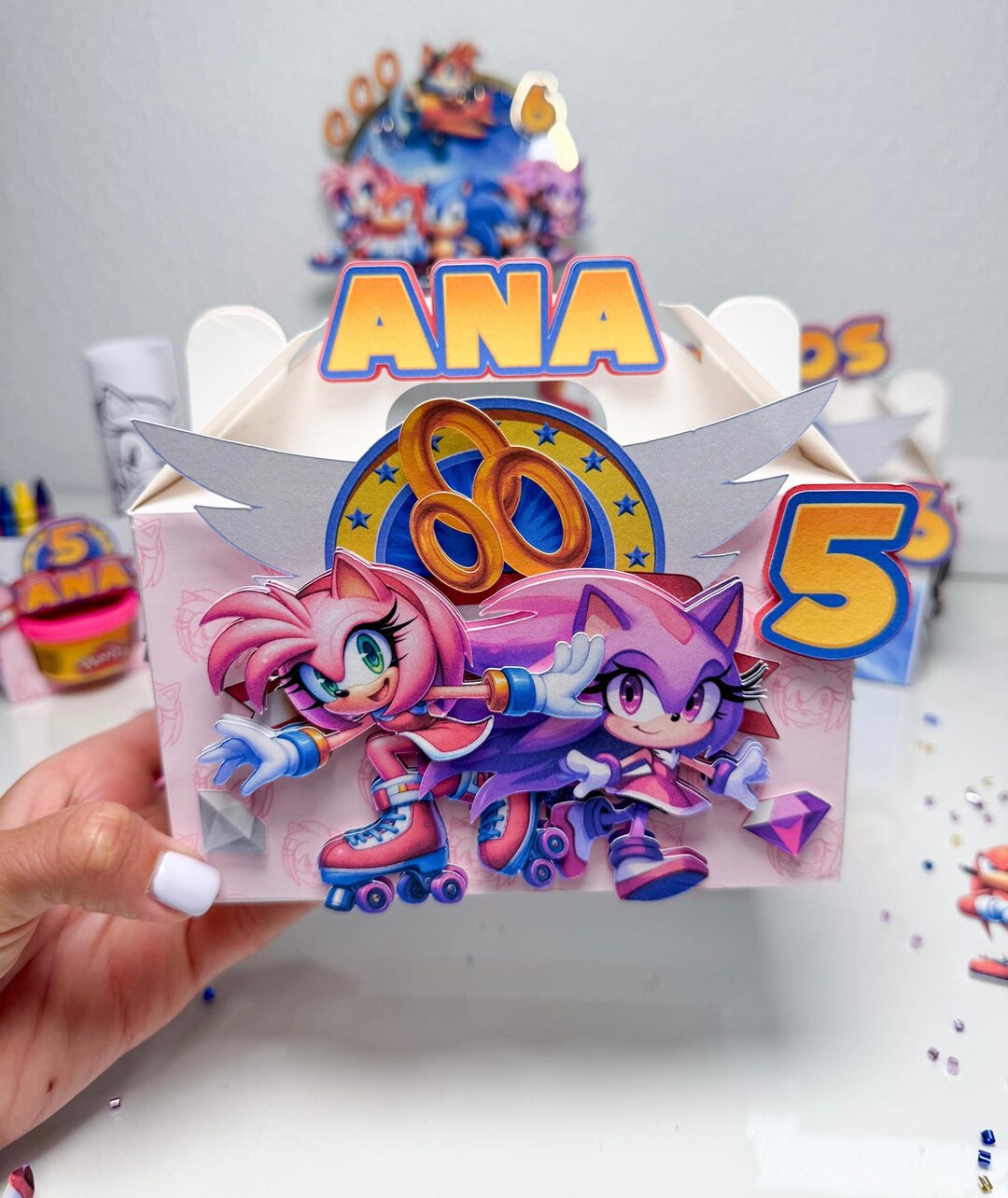 Amy Rose Gable Box- Amy Rose Party Favor - Amy Rose Personalized - Etsy