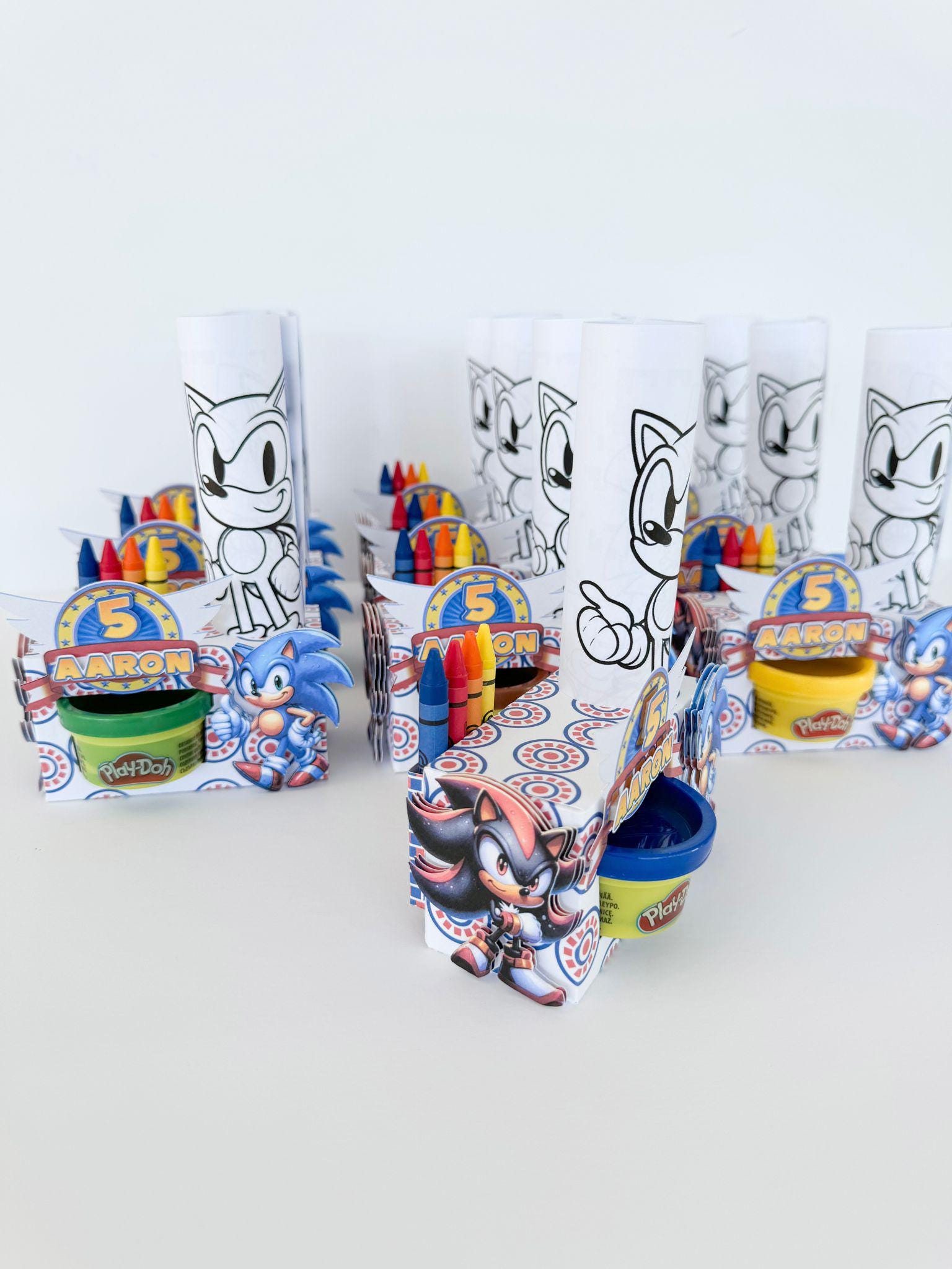 Sonic Coloring Box - Play-doh - Sonic Crayon Party Favor - Sonic Party ...