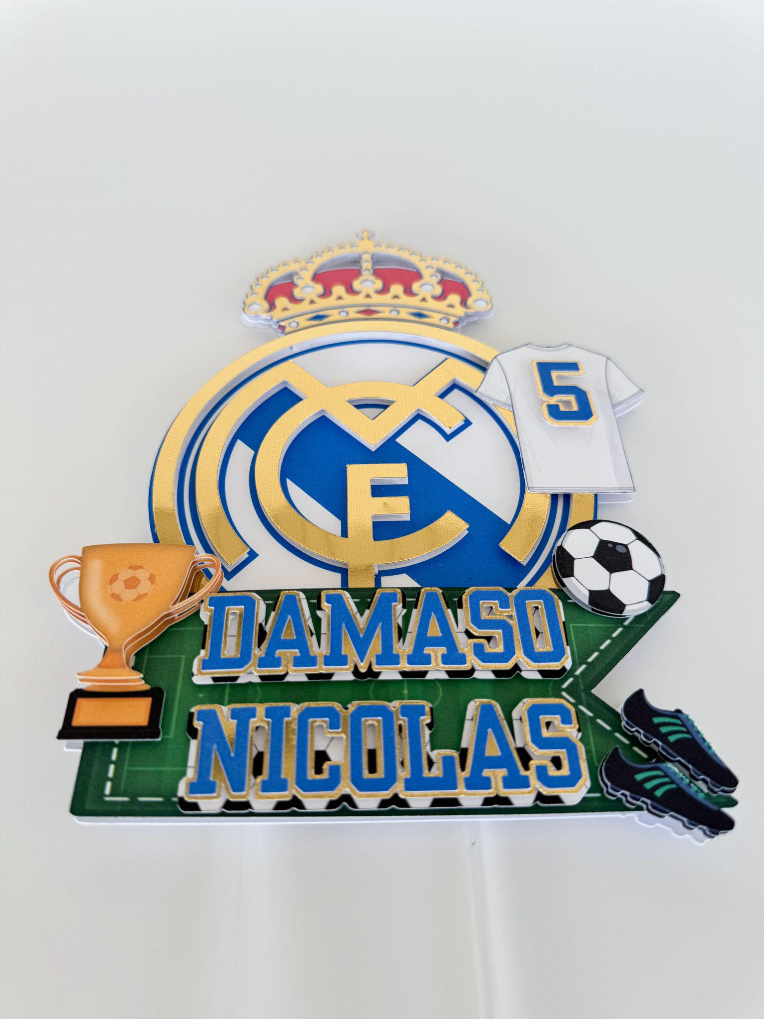 Cake Topper 3D Real Madrid / Cake Topper Football - Etsy