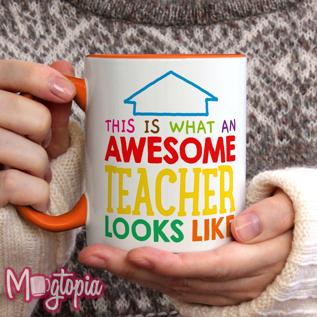 This is What an AWESOME TEACHER Looks Like Mug - Birthday Work School ...