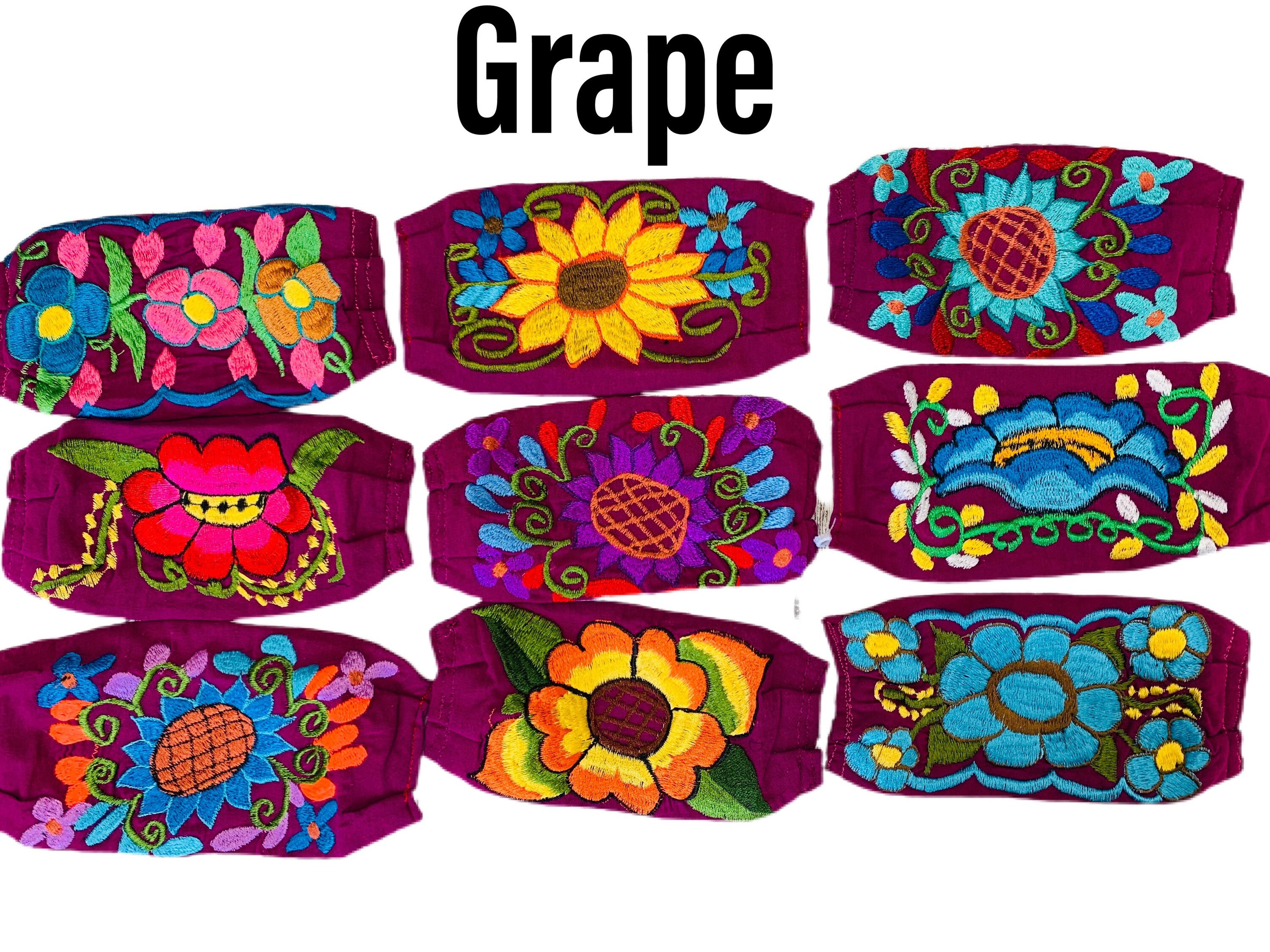 Gorgeous Floral Embroidered Face Mask, Reusable and Washable Face Mask ...