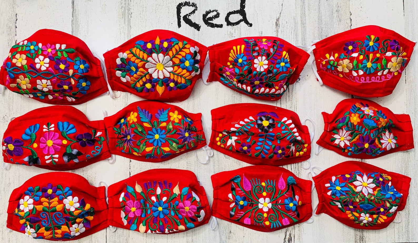 Gorgeous Floral Embroidered Face Mask, Reusable and Washable Face Mask ...