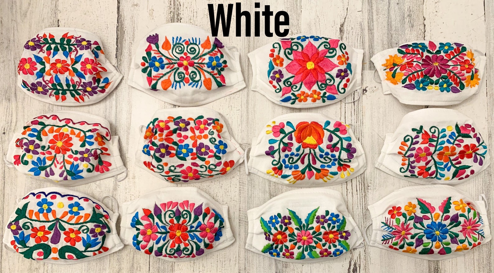Gorgeous Floral Embroidered Face Mask, Reusable and Washable Face Mask ...