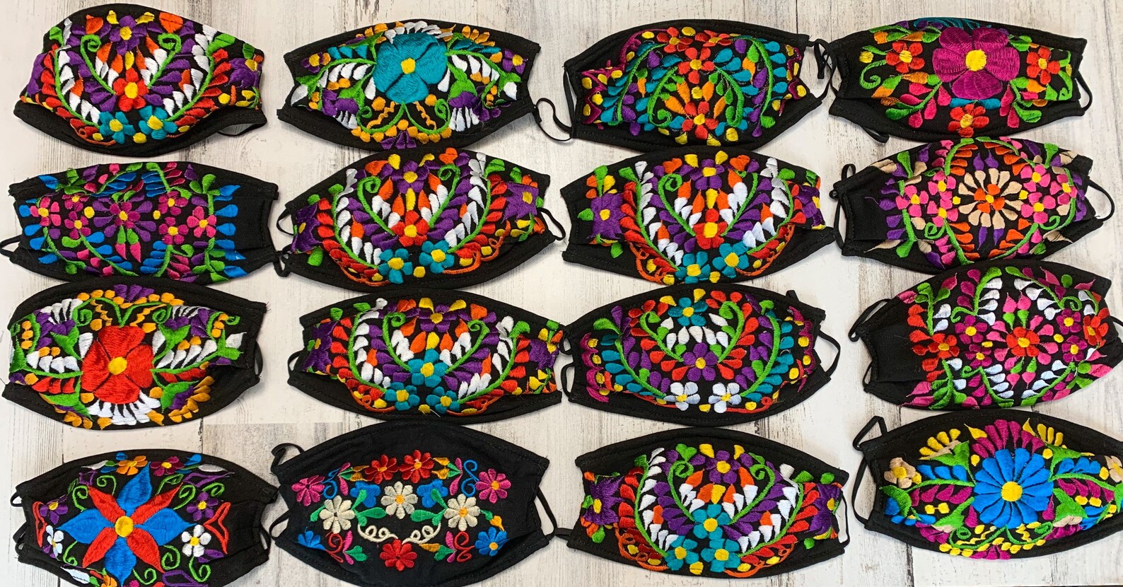Gorgeous Floral Embroidered Face Masks, Reusable and Washable Face Mask ...