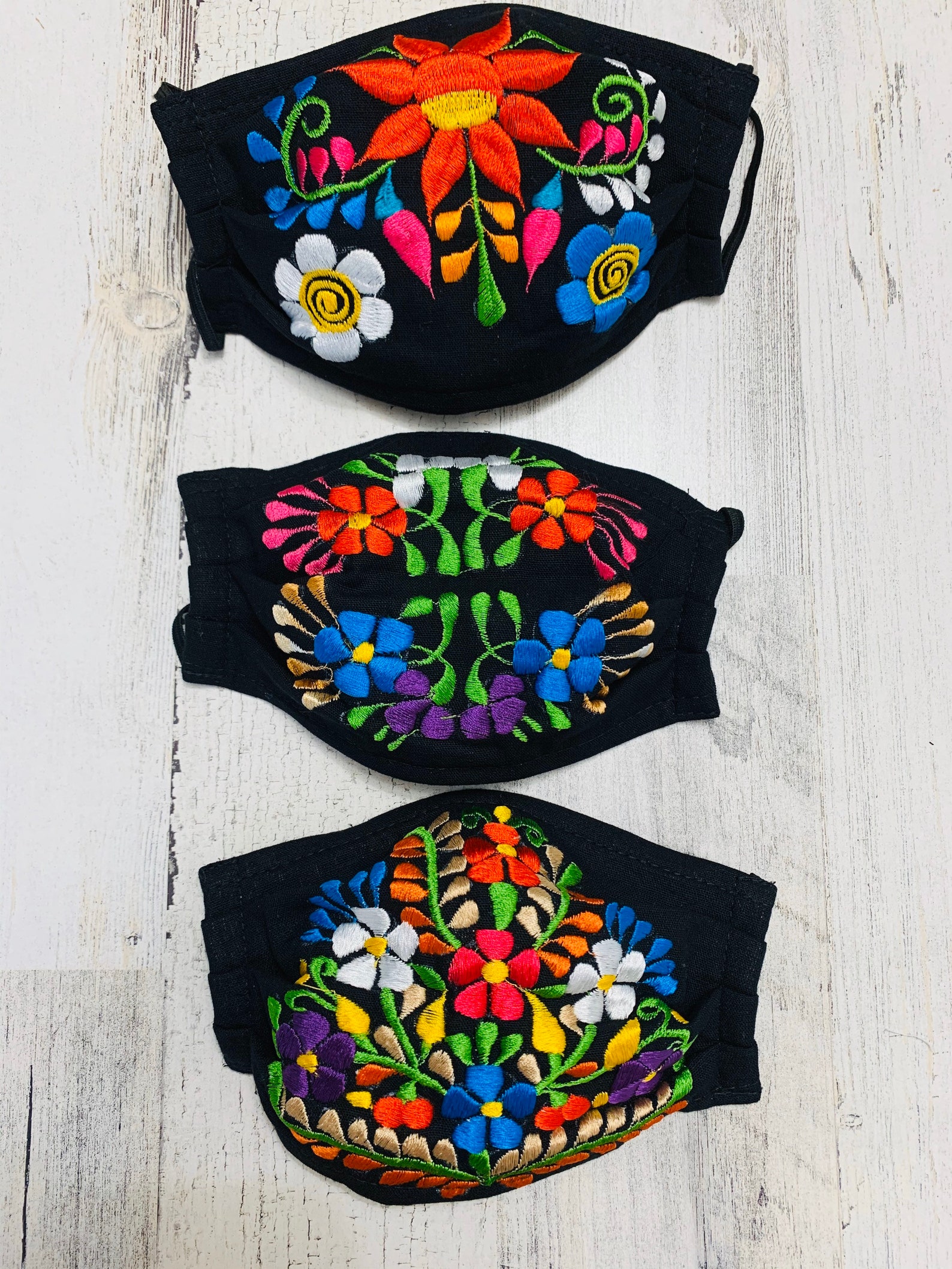 Gorgeous Floral Embroidered Face Masks, Reusable and Washable Face Mask ...