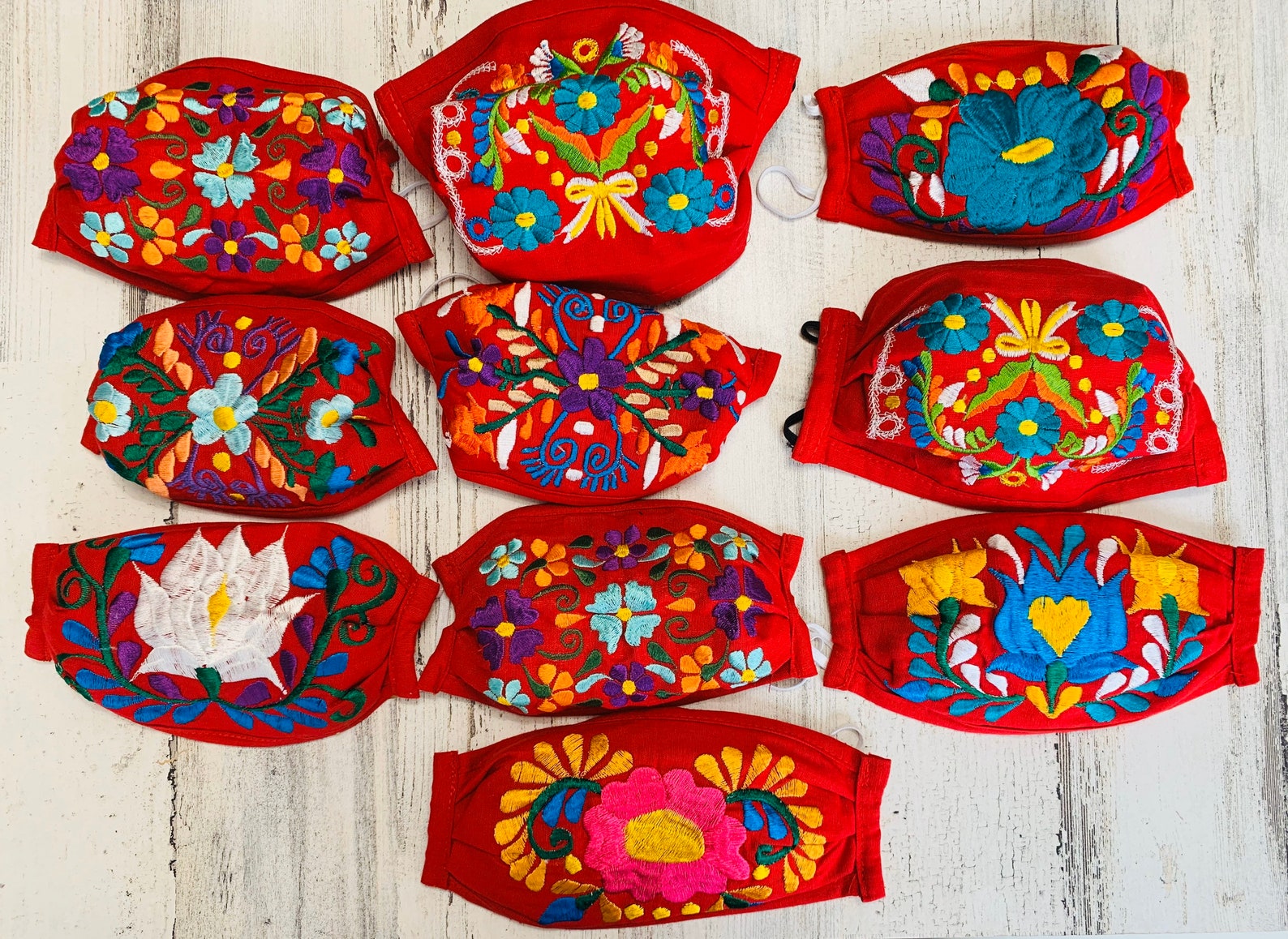 Gorgeous Mexican Artisan Embroidered and Handwoven Reusable Face Masks ...
