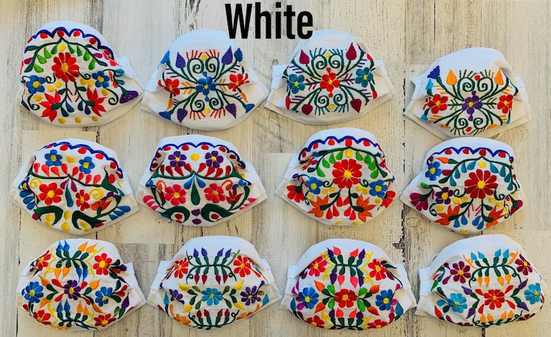 Gorgeous Floral Embroidered Face Mask, Reusable and Washable Face Mask ...