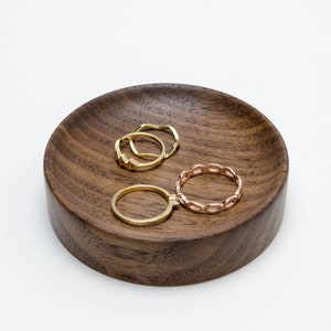 Handmade Walnut Wood Ring Dish, 5th Anniversary Gift - Etsy