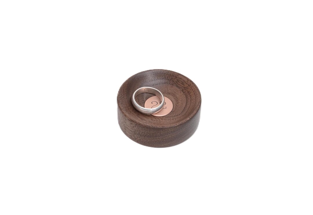 22nd Anniversary Walnut Ring Dish, Copper Inlay, Gift for Him/her - Etsy
