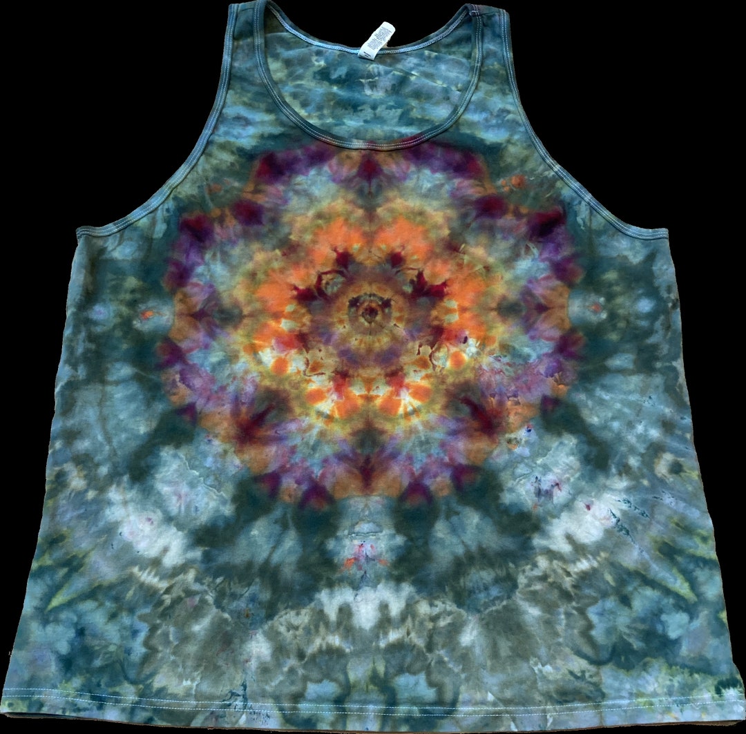 Xl Tank Top Lotus Fractal Tank Top Galaxy Ice Dye Shirt Psychedelic ...