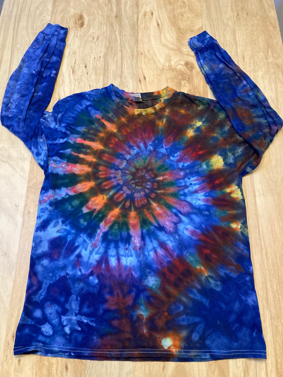Large Shirt Handmade Spiral Swirl Shirt Trippy Tie Dye Tee Lotus Flower ...