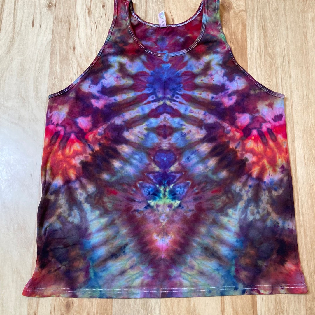 Xl Tank Top Lotus Fractal Tank Top Galaxy Ice Dye Shirt Psychedelic ...