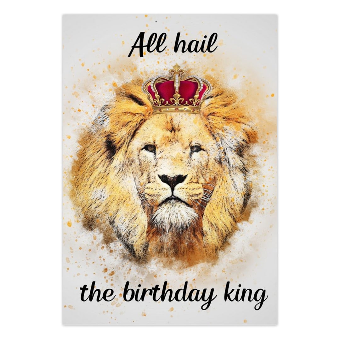 King Birthday Card - Etsy