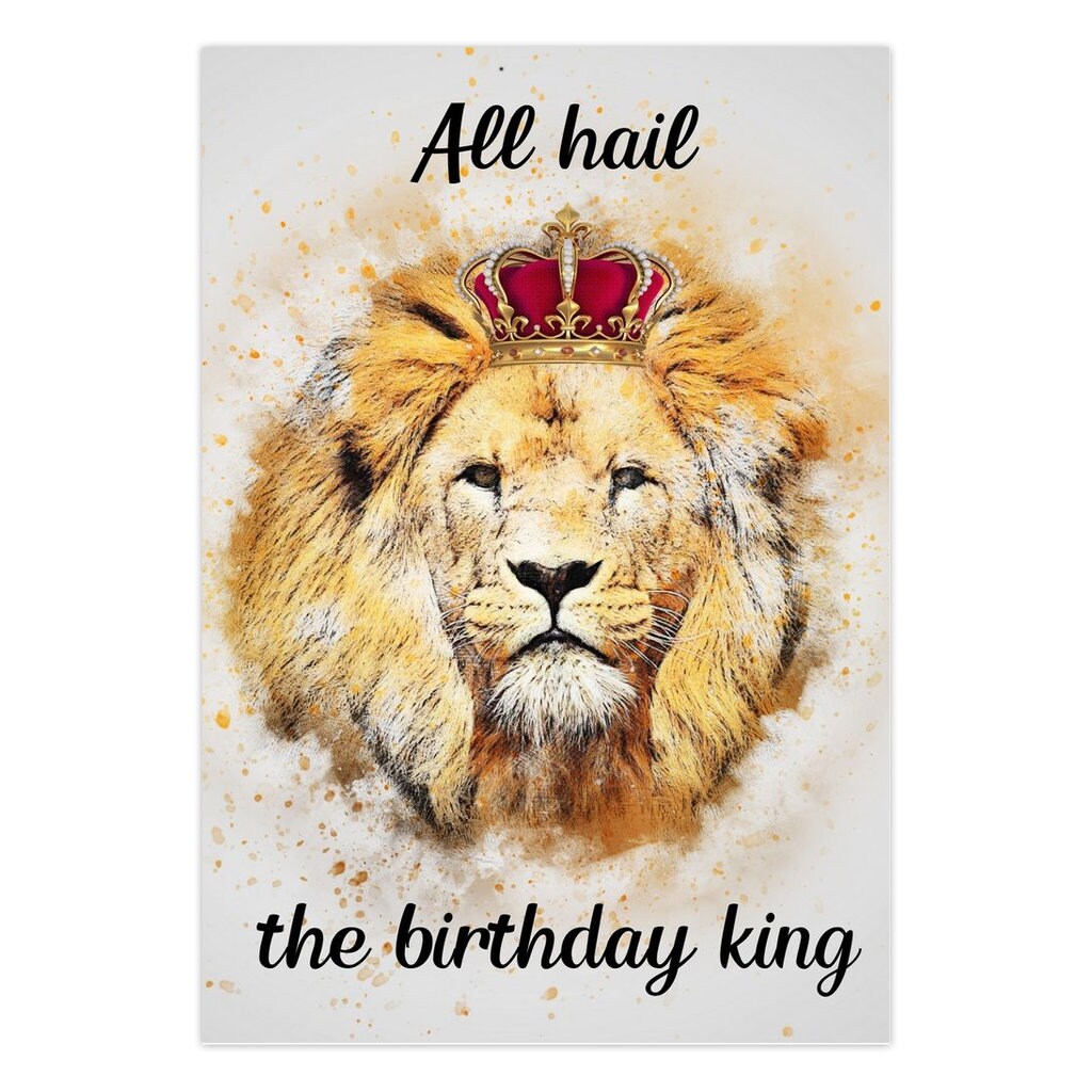 King Birthday Card - Etsy
