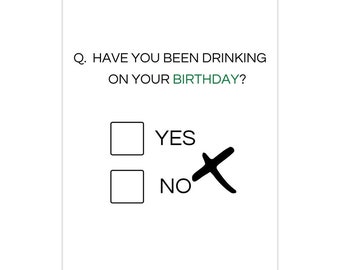 Cocktail Birthday Card, Cute Birthday Card, Funny Birthday Card, Happy ...