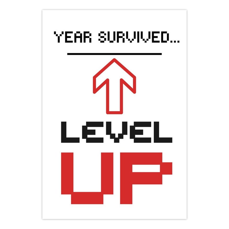Nintendo Level up Birthday Card - Etsy