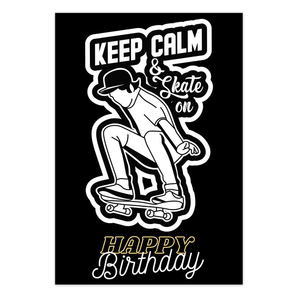 Skateboard Birthday Card - Etsy