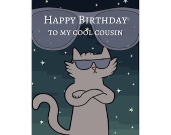 Happy Birthday Cousin Funny Greetings Card - Etsy