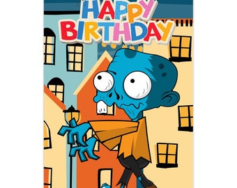 Zombie Birthday Card | Etsy