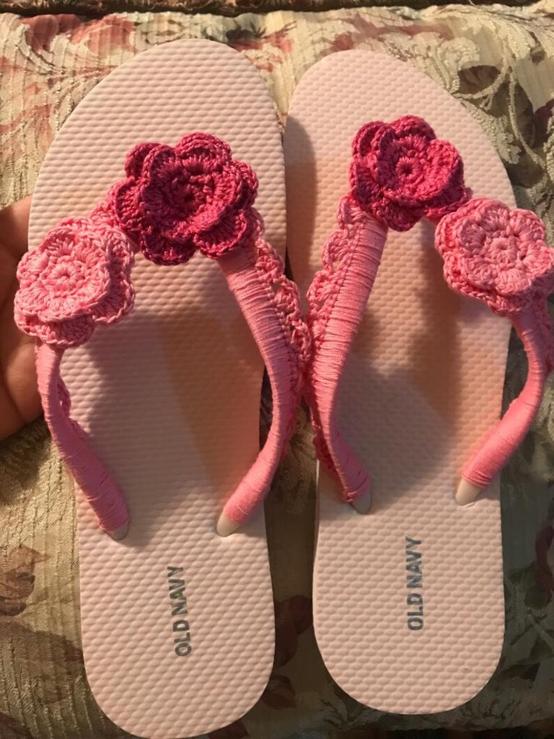 CUSTOMIZABLE -rose-crochet-flip Flops - Etsy