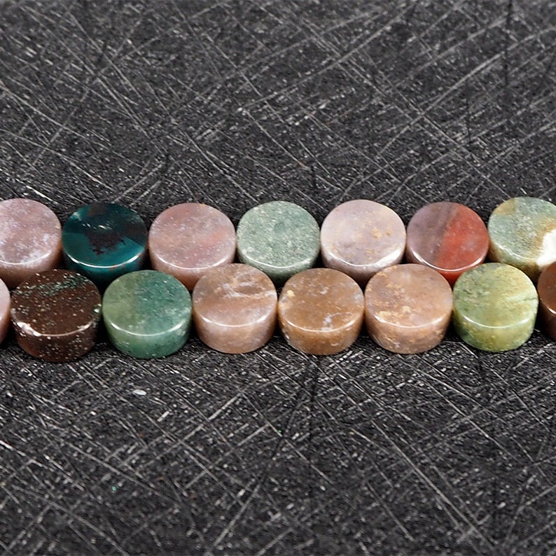 10mm Circle Flat Disc Natural Stone Sheetcross Hole Gemstone - Etsy