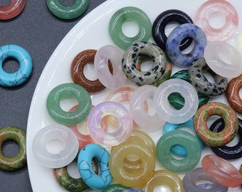 Peace Donut Healing Crystal 20mm Mini Coin Dise Circle Shaped Stone ...