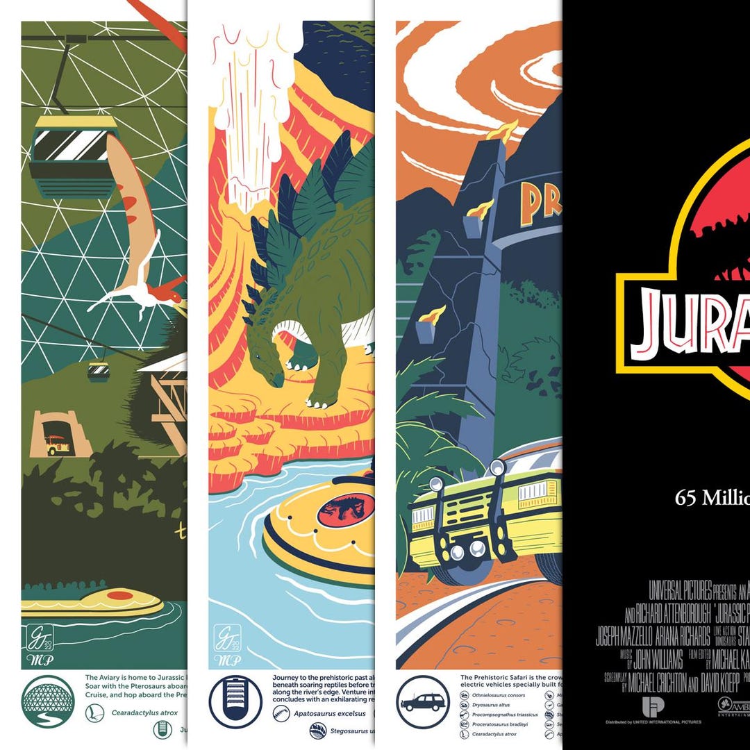 Jurassic Park Expanded Poster Collection - Etsy