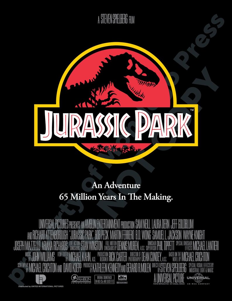 Jurassic Park Expanded Poster Collection - Etsy