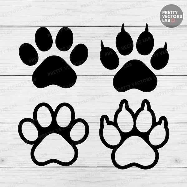 Paw Print Svg - Etsy
