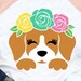 Puppy Face Svg, Cute Dog With Flowers Svg, Girl Svg, Dxf, Eps, Png ...