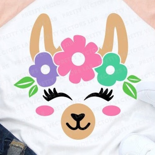 Llama Face Svg Girls Spring Svg Cute Easter Llama Svg Dxf - Etsy