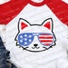 Patriotic Cat Svg 4th of July Svg USA Kitten With Sunglasses | Etsy
