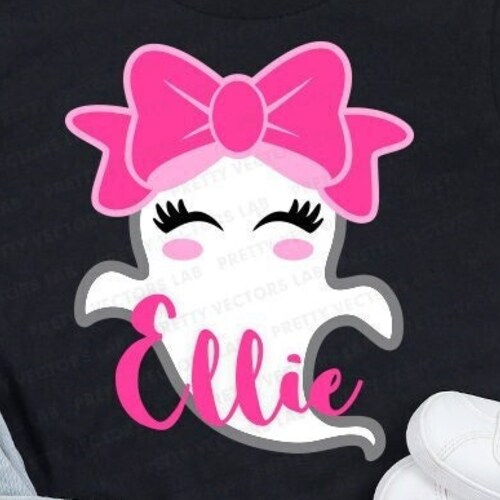 Girl Ghost Svg Halloween Cut Files Ghost With Bow Svg Girls | Etsy